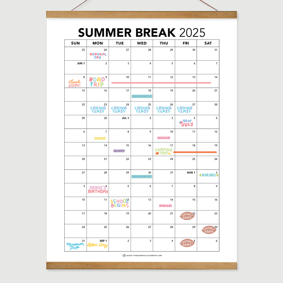 Summer Break Calendar | Single Sheet for Efficient Planning – The ...