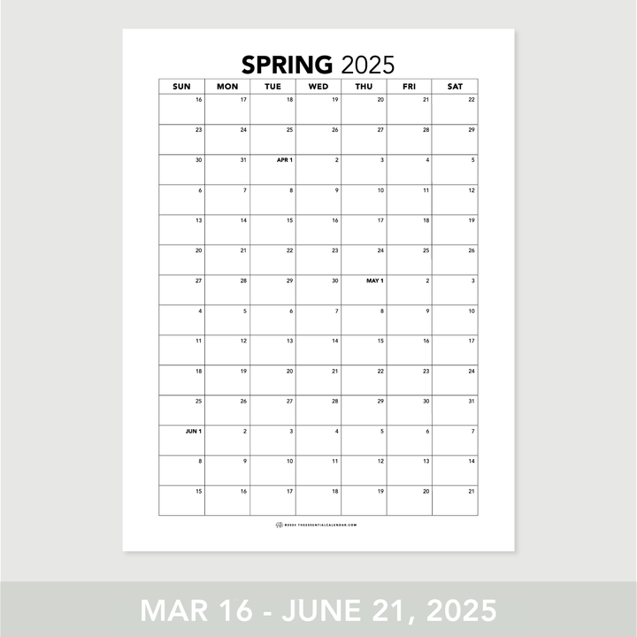 2025 Quarterly Calendars – The Essential Calendar