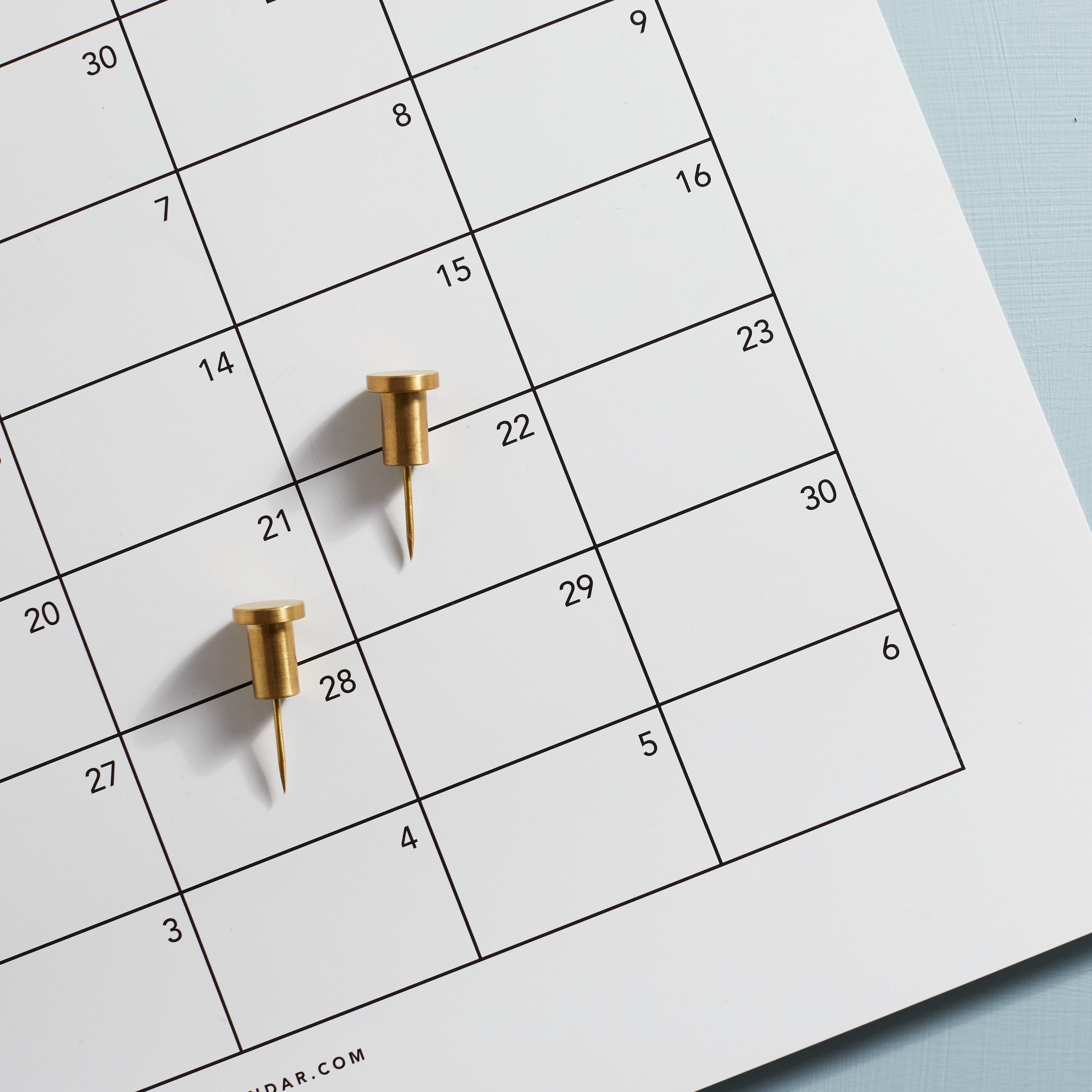 Oversized Brass Push Pin(s) – The Essential Calendar